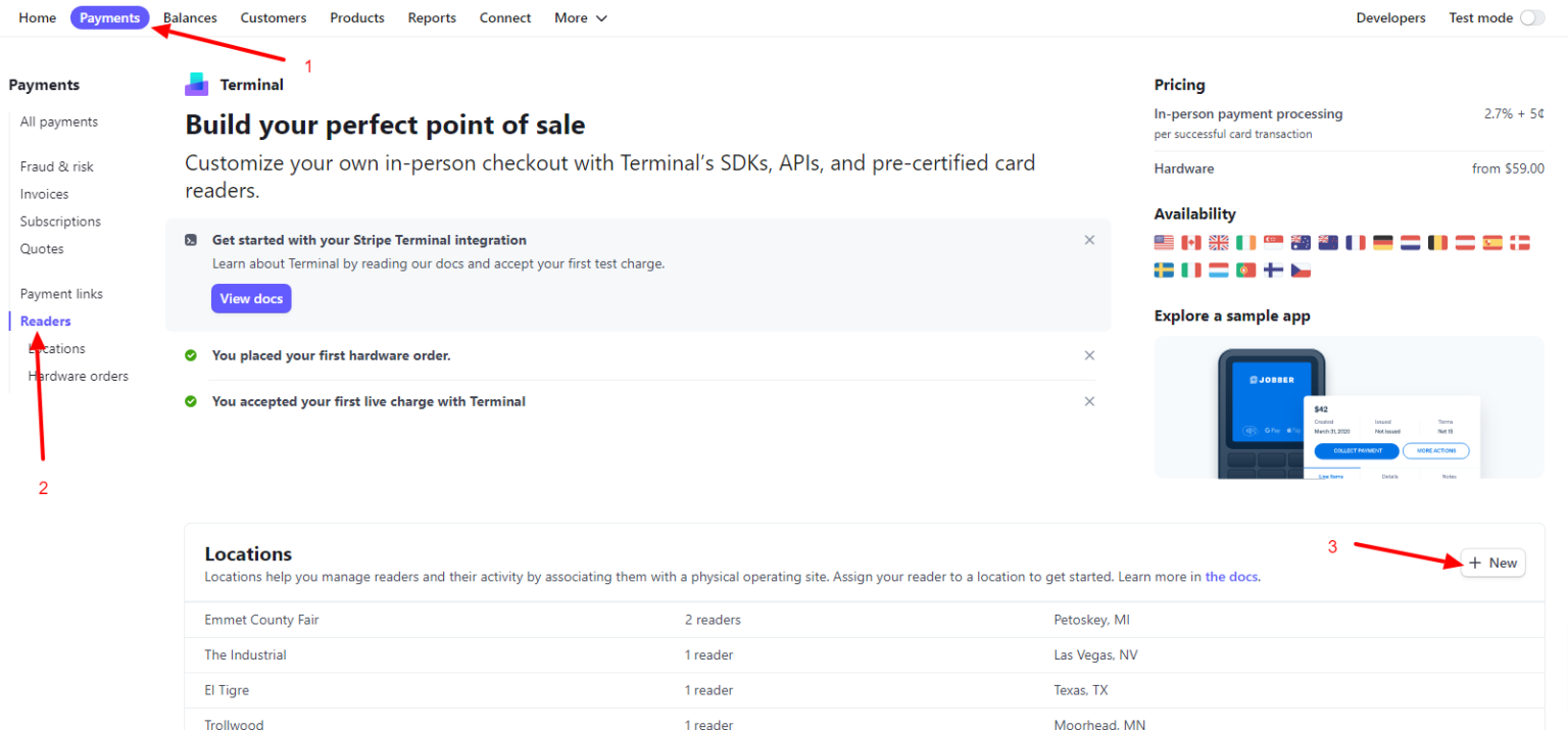 Setup Stripe Reader - FriendlySky