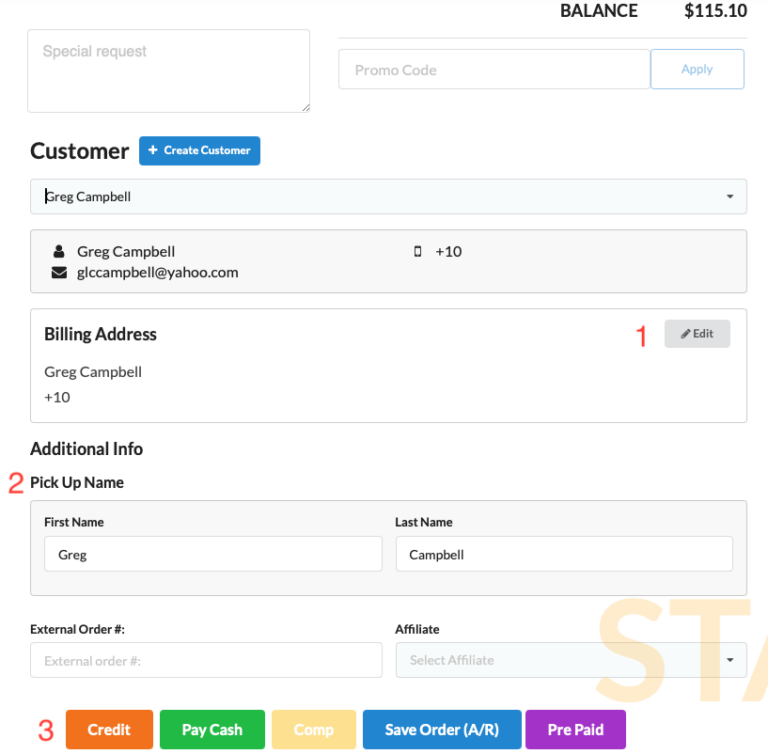 Create Order - FriendlySky