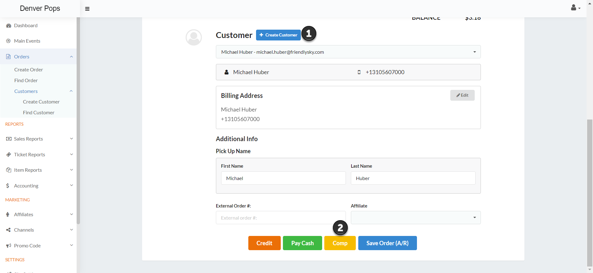 Comp Order Instructions - FriendlySky