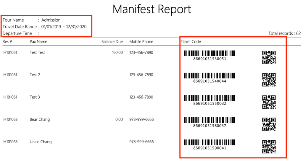 Manifest Report